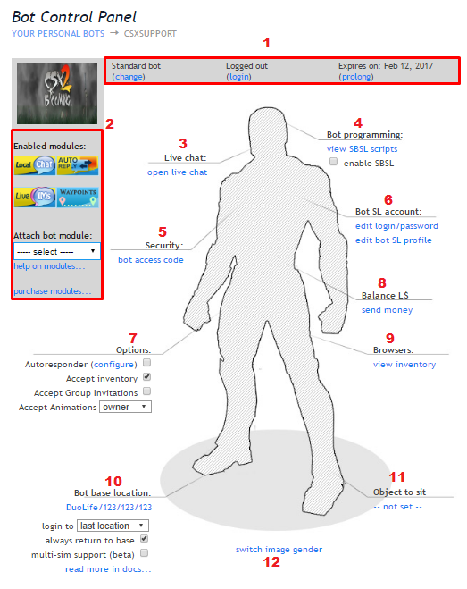 Personal Bot Control Panel Smartbots Documentation Second Life Bot Hosting Group Inviter