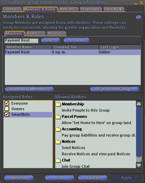 Role setup for group notices, viewer V1 - SmartBots Documentation :: Second Life bot hosting ...